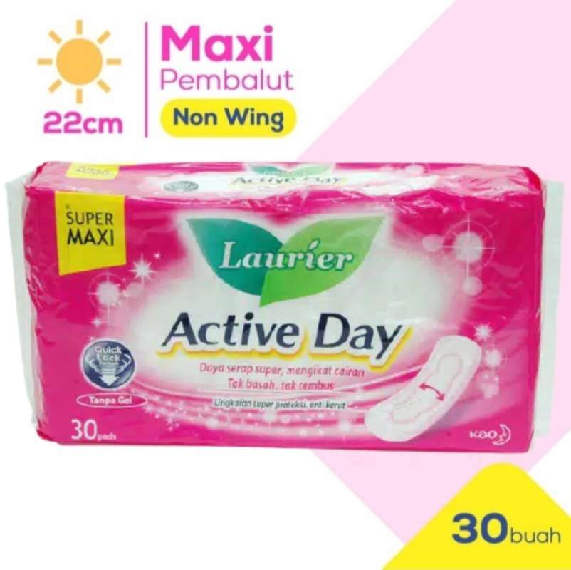 Jual Laurier Active Day Super Maxi Isi 30 S Besar Non Wing - Tanpa ...