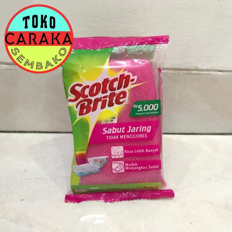 Jual 3M Scotch Brite Pink - Sabut Spons Pencuci Piring - Sponge Jaring ...