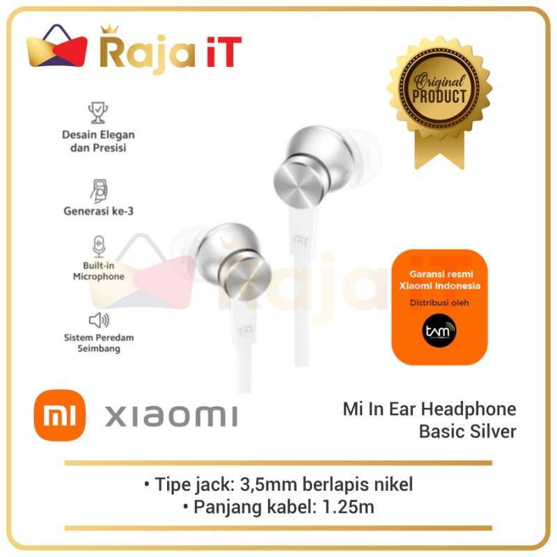 Jual XIAOMI Headset Mi In-Ear Headphones Basic Earphone Original ...