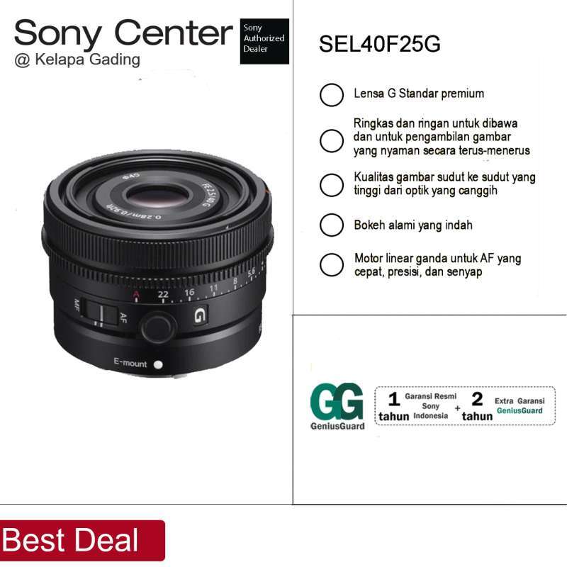 Promo Sony Center Jakarta - SONY FE 40mm F2.5 G / Lensa Sony G Fix 40mm ...