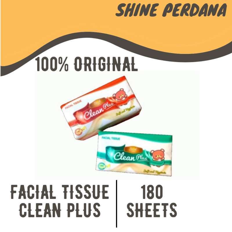 Jual Premium Tisu Tissue Facial Pulp Clean Plus 180 Sheets 2ply Non ...