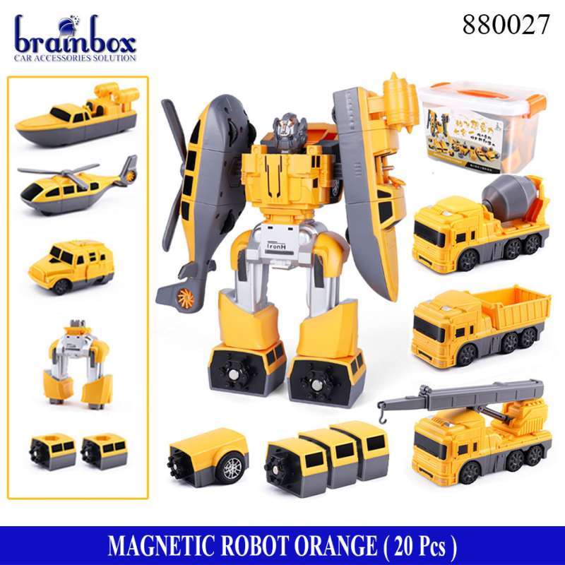Jual Magnetic Robot Orange Mainan Anak Mobil Robot Magnet Di Seller ...