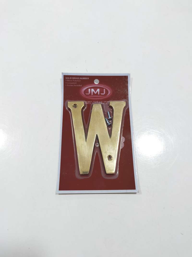 Promo Huruf rumah Kuningan Brass Huruf (W) untuk alamat rumah (A1131 ...