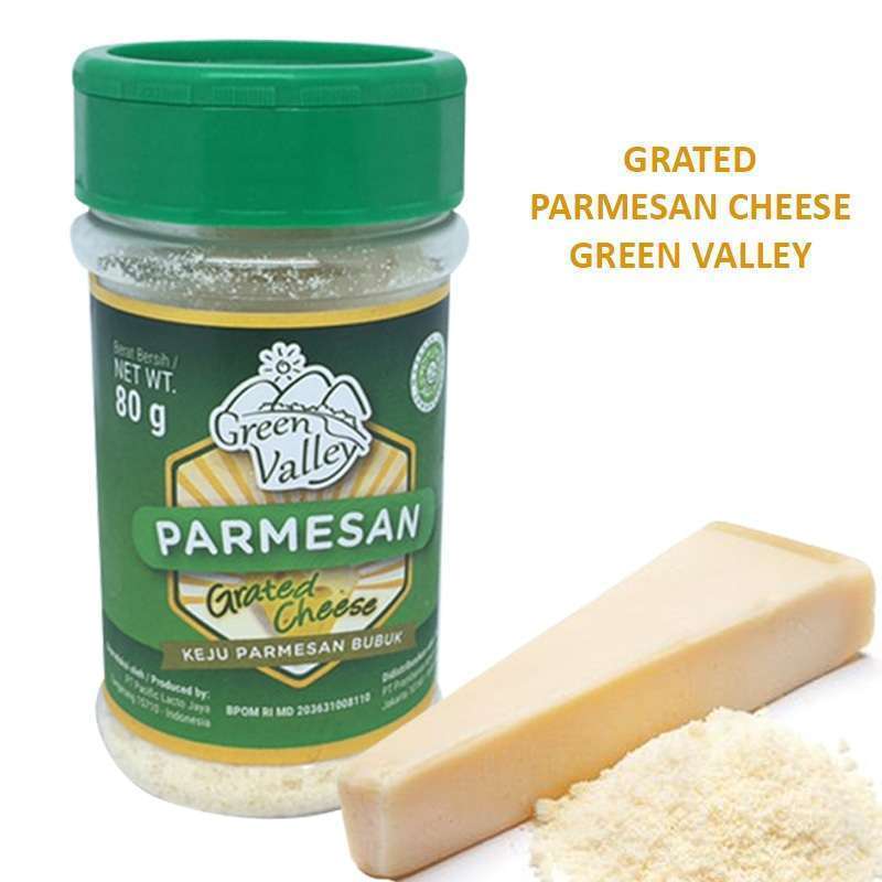 Jual GREEN VALLEY GRATED PARMESAN CHEESE 80GRAM - KEJU PARMESAN BUBUK ...
