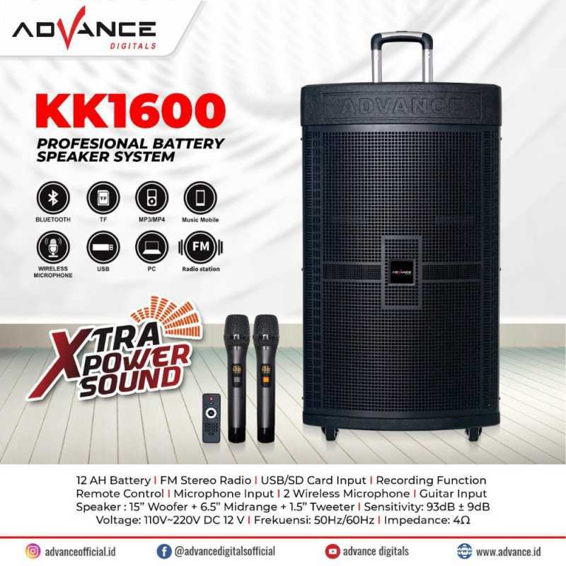 Jual Profesional Battery Speaker System Advance 15 Inchi Kk1600 (khusus ...