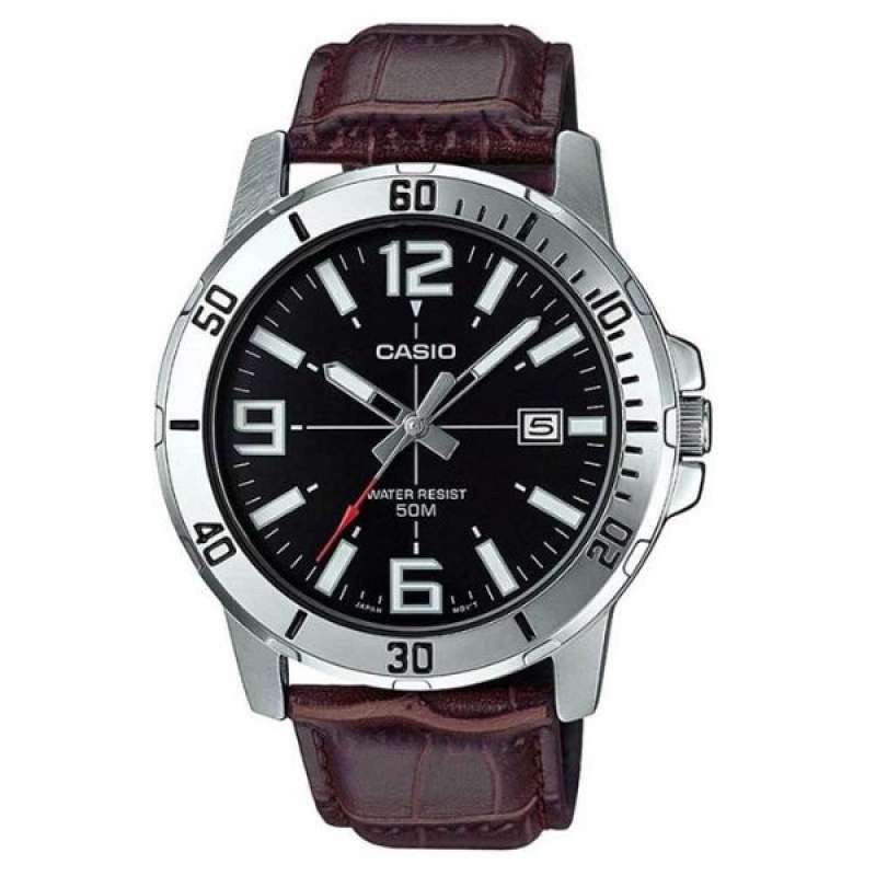 Jual Jam Tangan Pria Casio Analog General Brown Leather MTP-VD01L-1BV ...