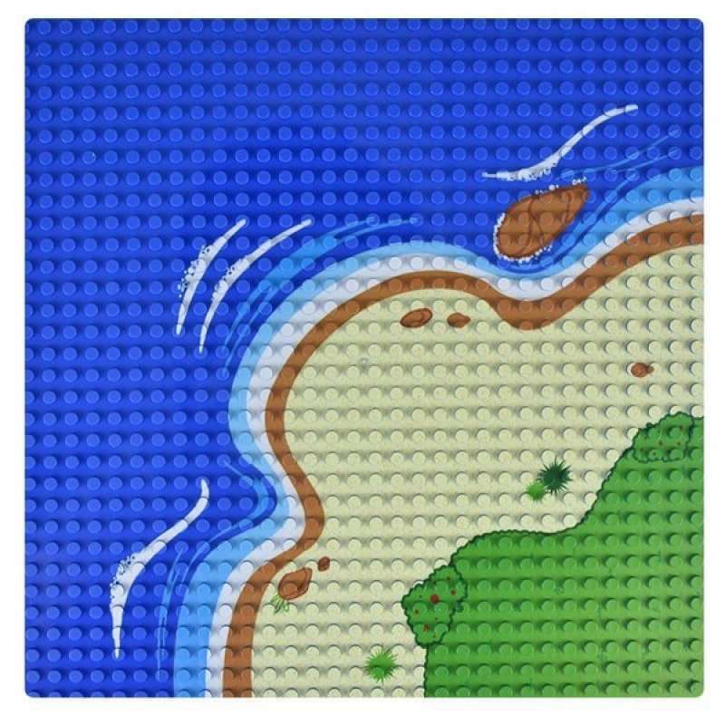 Jual Lego Baseplate Pantai Pulau Laut Lengkung Island Sea Curve 32x32 ...