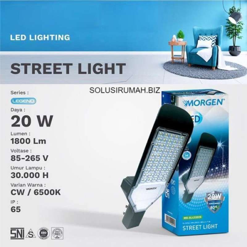 Jual Morgen LED Street Light 432 20W-100W 6500K Putih lampu jalan led ...