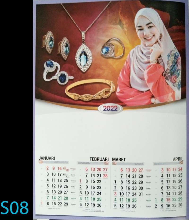 Jual Blangko Kalender Dinding 2022 S08 Perhiasan Untuk Dicetak Kop ...