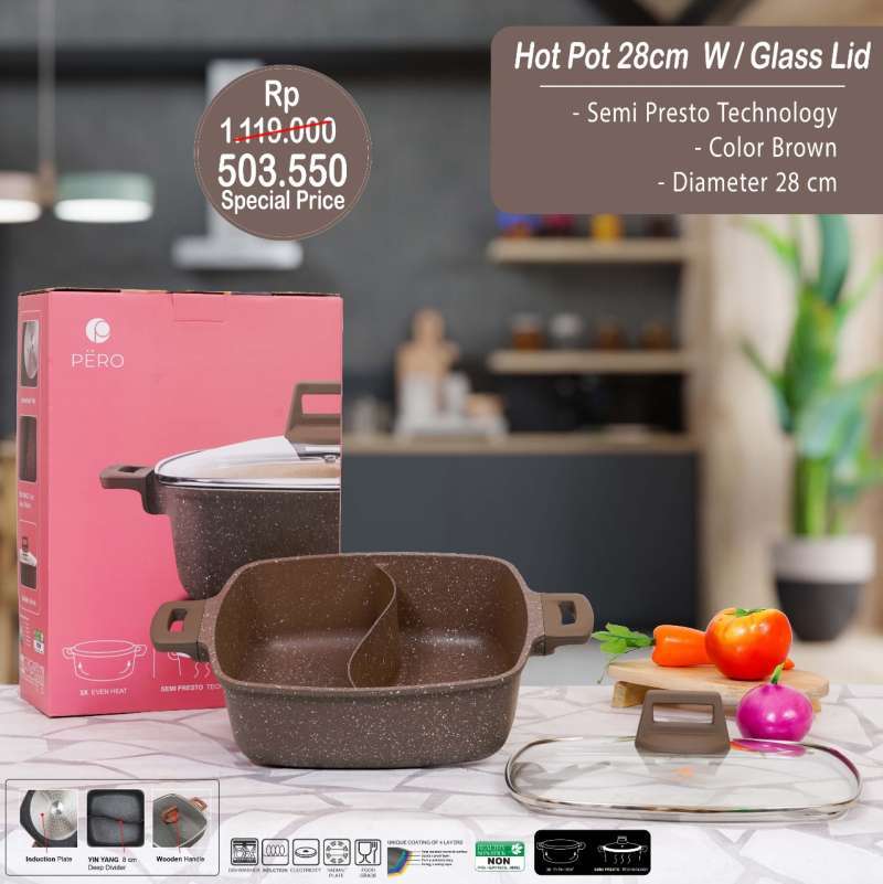 Jual Pero Hot Pot 28cm + Glass Lid Di Seller Pero Indonesia Official ...