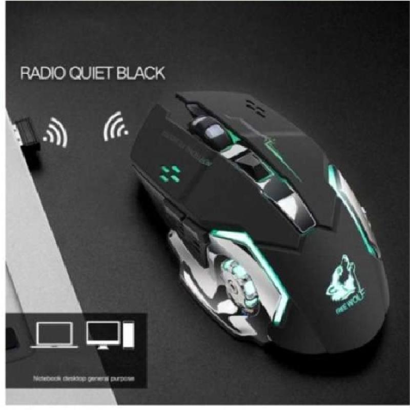 Jual Free Wolf Wireless Gaming Mouse LED Light 1800 DPI - X8 - Hitam di ...