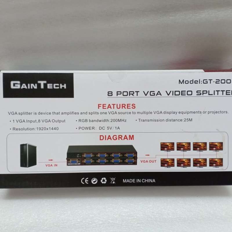 Jual Vga Splitter 8 Port Gain Tech Di Seller Meena Store - Cengkareng ...