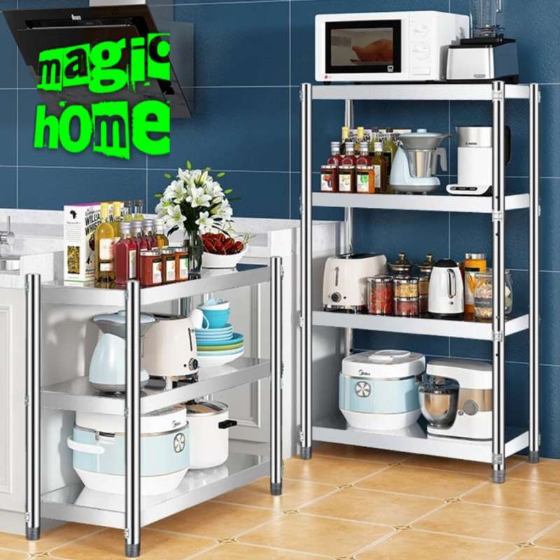 Jual Rak microwave Besi Stainless 4 susun portabel Rak panci oven 826 ...