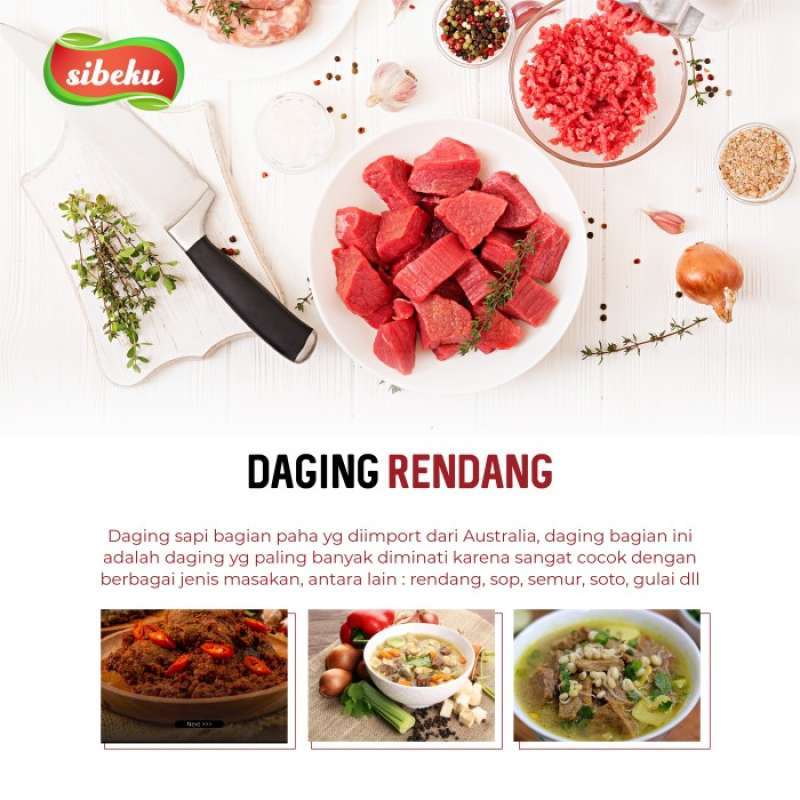 Jual Daging Sapi Rendang Halal 1kg Frozen Food Import Dari Australia Di ...