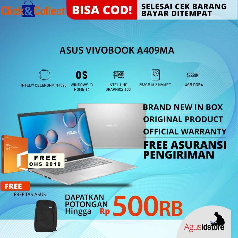 Jual Laptop Asus Vivobook A409ma-bv422ts Intel N4020 4gb 256ssd 14 Ohs ...