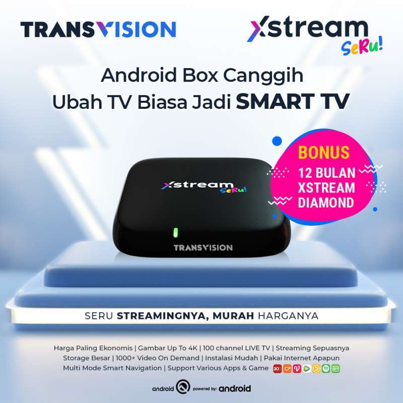 Promo TRANSVISION XSTREAM SERU Android TV Box + BONUS Full Paket ...