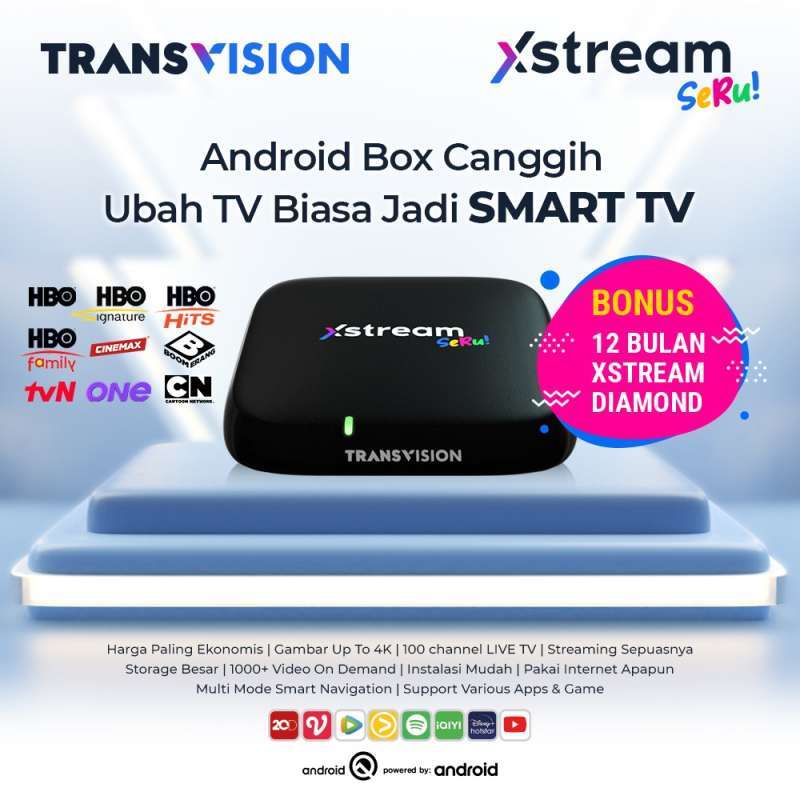 Promo TRANSVISION XSTREAM SERU Android TV Box + BONUS Full Paket ...