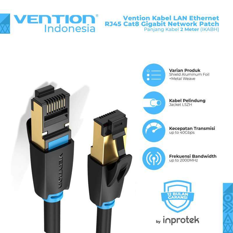 Jual Vention Kabel Lan Ethernet Rj45 Cat8 Gigabit Network Patch - Ika 2 ...
