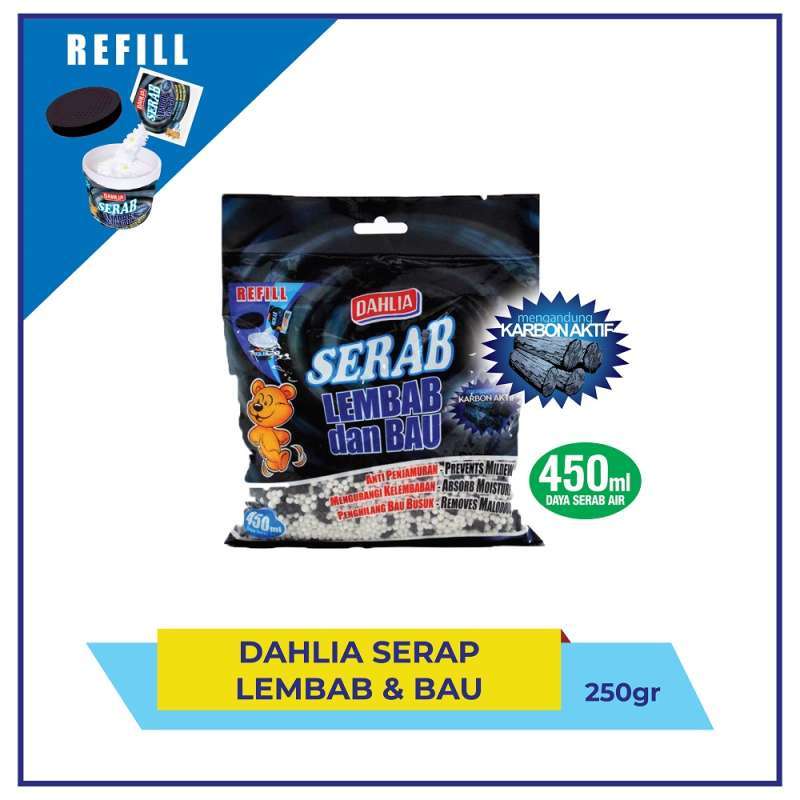 Jual Refill Dahlia Serab Lembab Dan Bau Karbon Aktif Serap Air 450ml ...