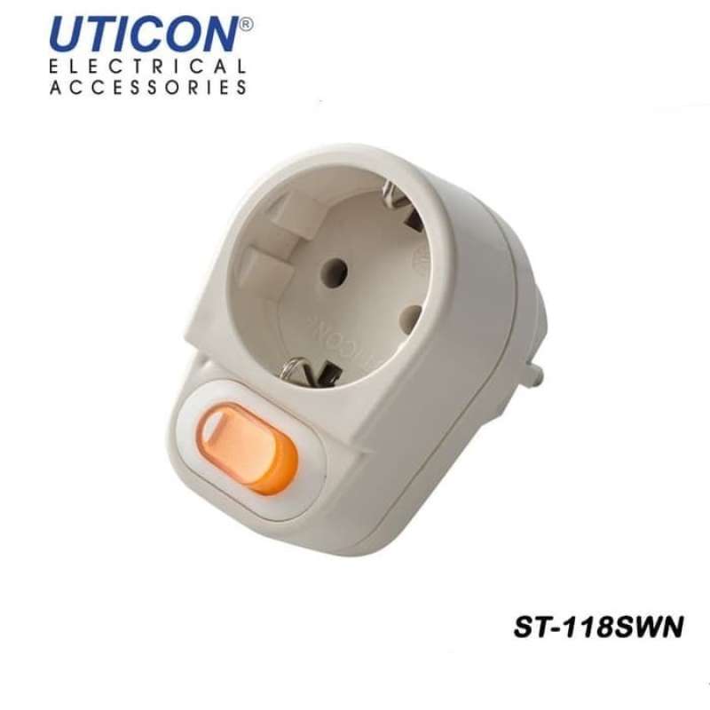 Jual Uticon ST-118SWN Steker 1 Lubang Saklar On Off Stop Kontak ...