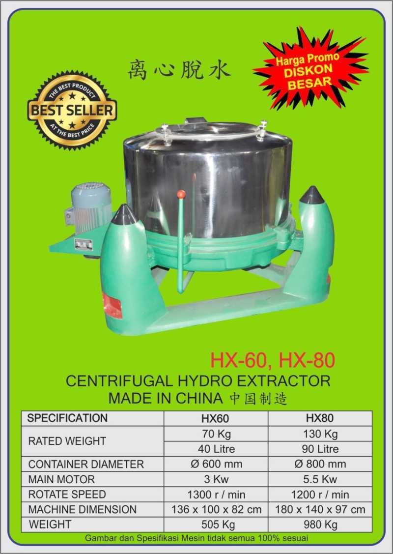 Jual Mesin Pengering Centrifugal 130 Kg 90 L Hydro Extractor 5.5 Kw 3 ...