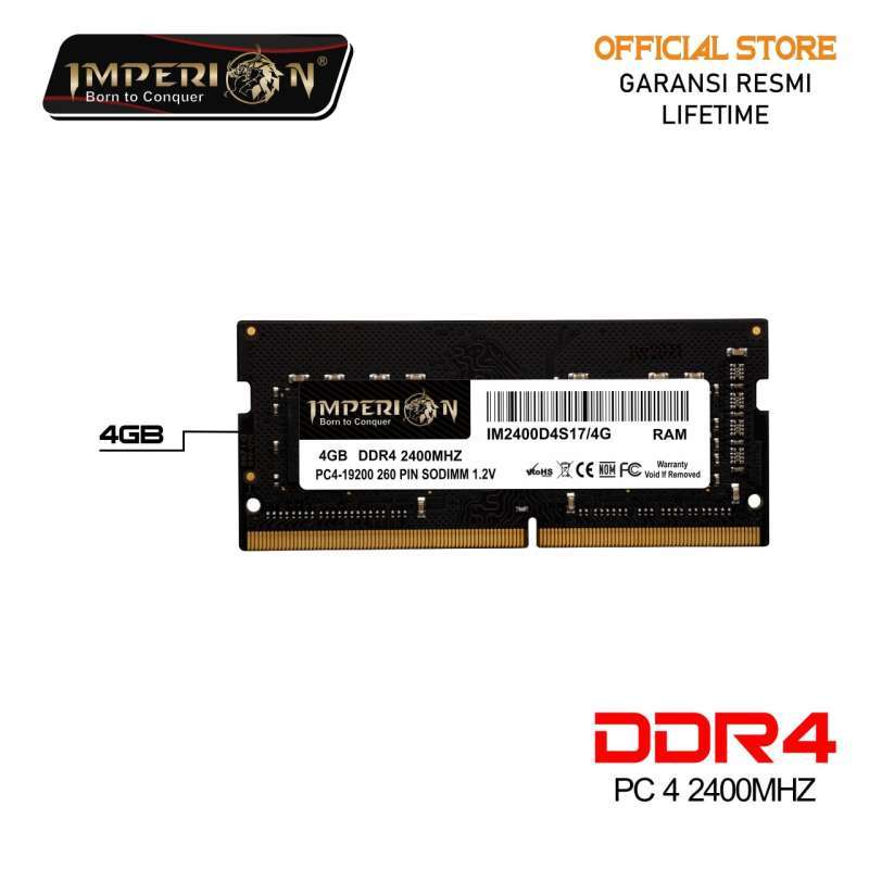 Jual RAM IMPERION DDR4 4GB 2400 MHz PC19200 RAM LAPTOP SODIMM (109) di Seller Imperion - Mangga ...