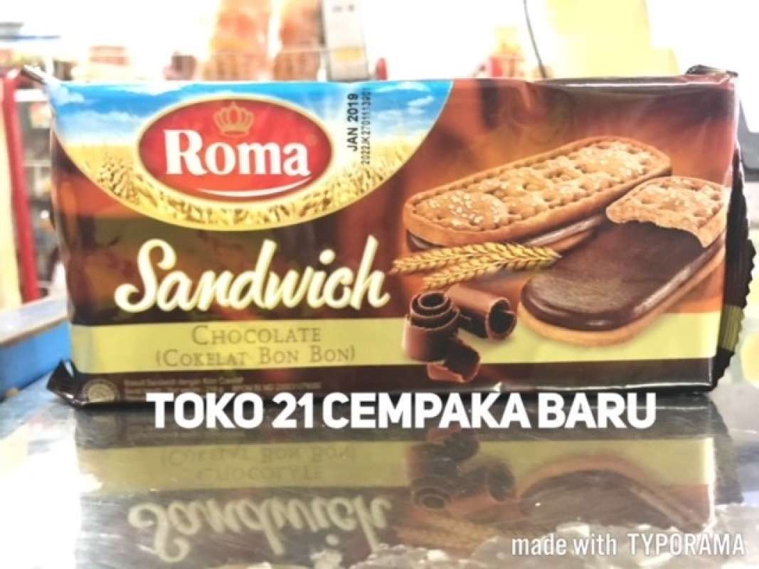 Jual Roma Sandwich Chocolate 216g | Roma Coklat Cokelat Bon Bon Biskuit ...