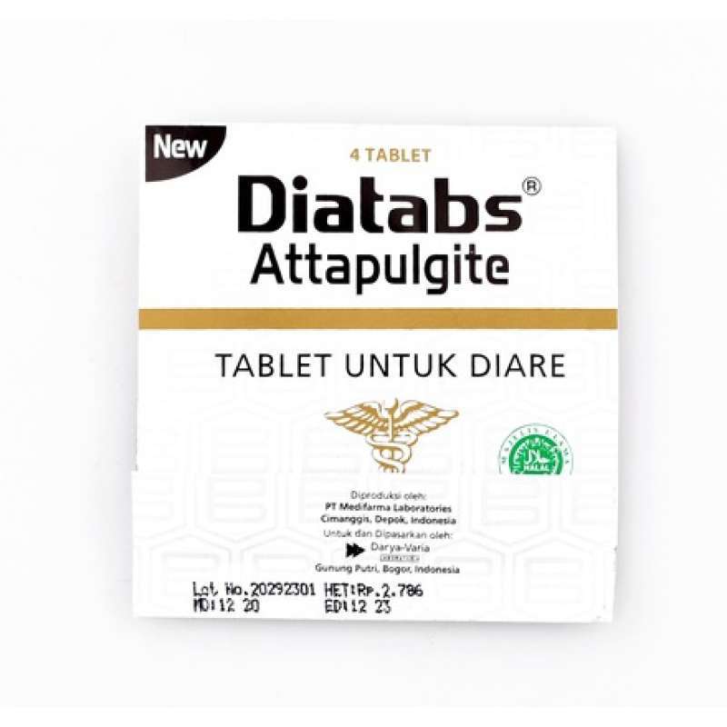 Jual New Diatabs Attapulgite Strip Isi 4 Tablet Obat Diare Mencret ...
