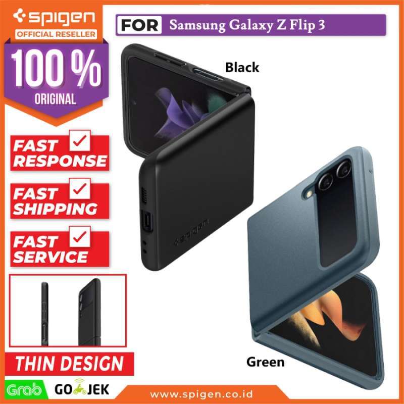 Jual Case Samsung Galaxy Z Flip 3 Spigen Thin Fit Slim Hardcase Casing - Green di Seller Spigen ...