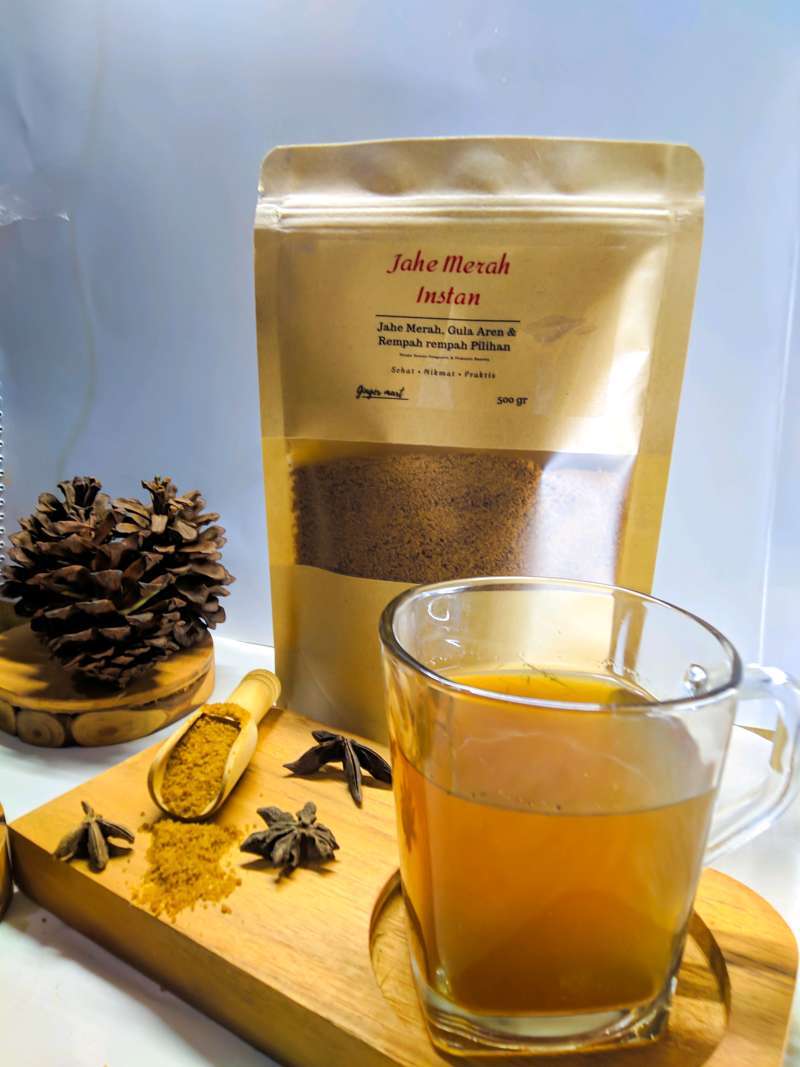 Promo Minuman Rempah Herbal Jahe Merah Bubuk Instan Dengan Rempah ...