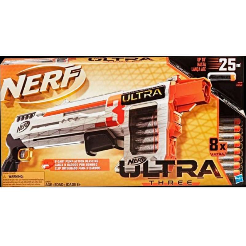 Promo Nerf Ultra Three Blasters Pump Action Blasting Up To 8 Darts In A ...