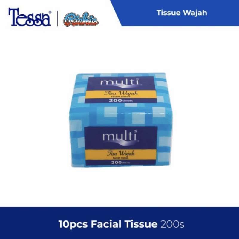 Jual Tissue Tessa Facial Tissue Multi Tisu Wajah 200 Sheet 2Ply Paket ...