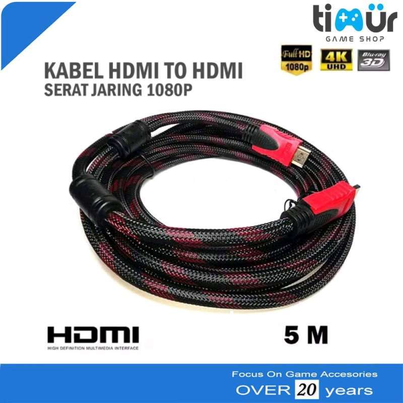 Promo Kabel HDMI 5M 5 M 5meter 5 meter Laptop ke TV CCTV Nylon Serat Jaring PS 3 4 Diskon 33% di ...