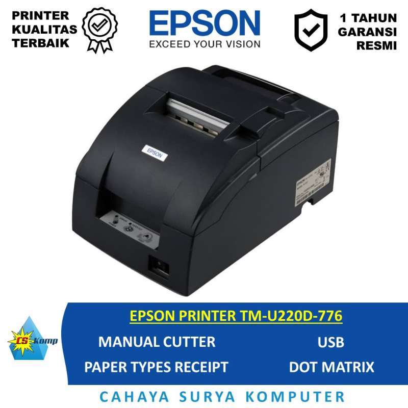 Promo EPSON PRINTER TM-U220D-776 | USB | Manual Cutter | Receipt | Dot ...