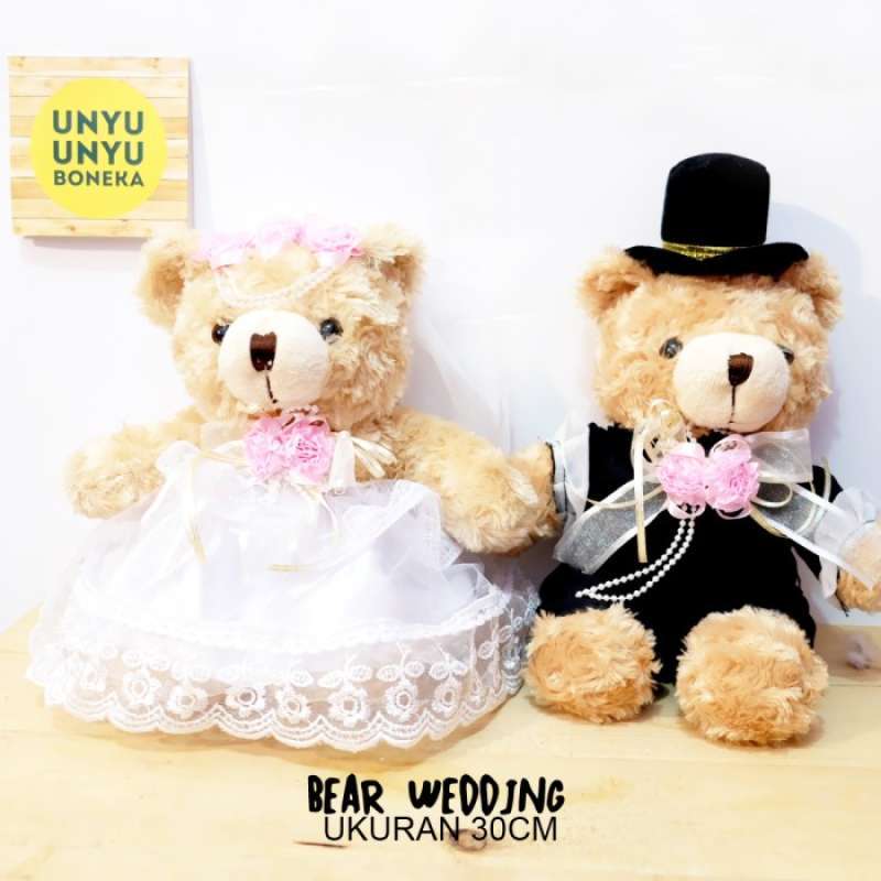 Promo BONEKA TEDDY BEAR COUPLE WEDDING 30CM Diskon 10% di Seller 3in1 ...