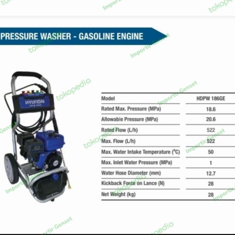 Promo mesin Jet cleaner Bensin Hyundai HDPW186GE high pressure Diskon 9 ...