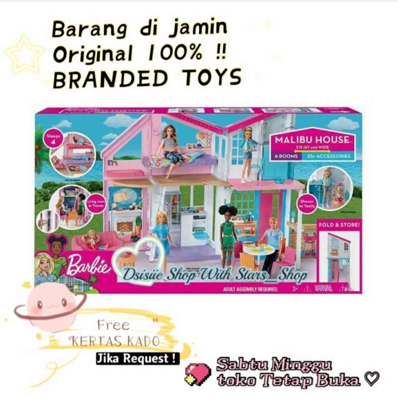 Jual Rumah Barbie Malibu House 2 Story / Lantai 6 Rooms Theatre ...