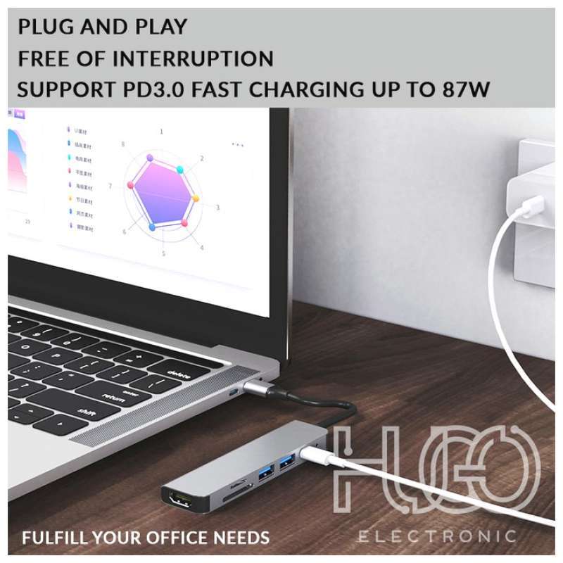 Jual Jual Multi Converter Hub 6 In 1 (Hdmi - Micro Sd - Sd Card - Usb 2 ...