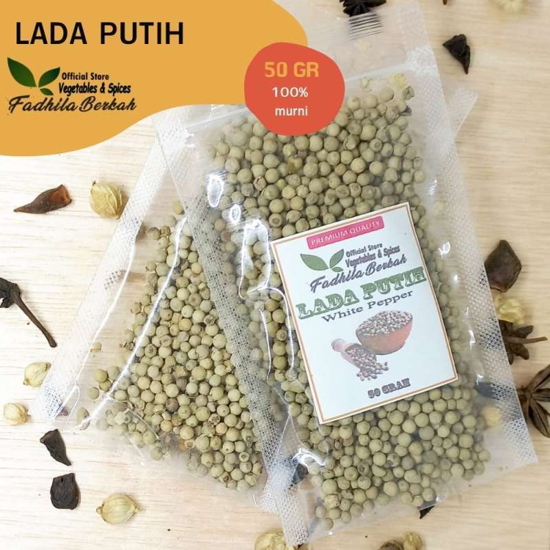 Jual Biji Lada Putih Utuh 50gr| Lada Putih| Lada Bumbu Masak Whole ...