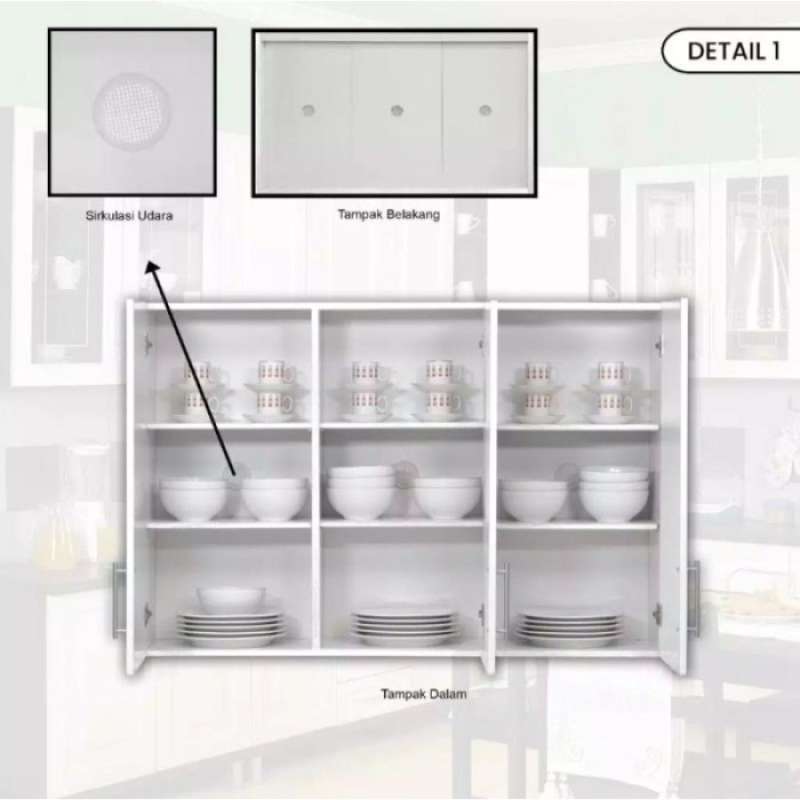 Jual KITCHEN SET ATAS KACA LEMARI DAPUR GANTUNG MINIMALIS di Seller ...