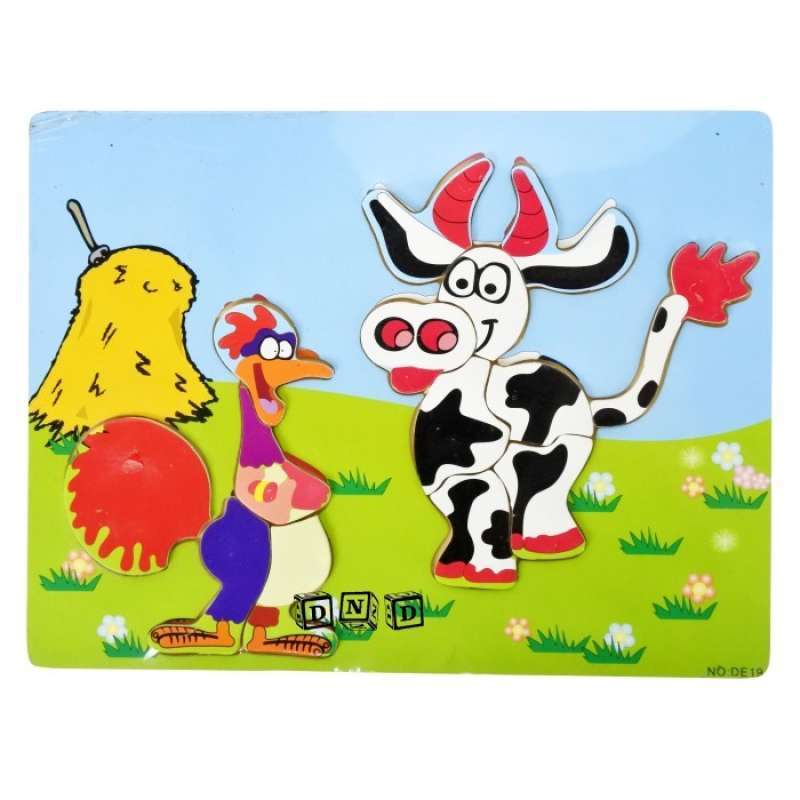 Jual MAINAN EDUKASI ANAK PUZZLE KAYU STIKER GAMBAR HEWAN TERNAK AYAM ...