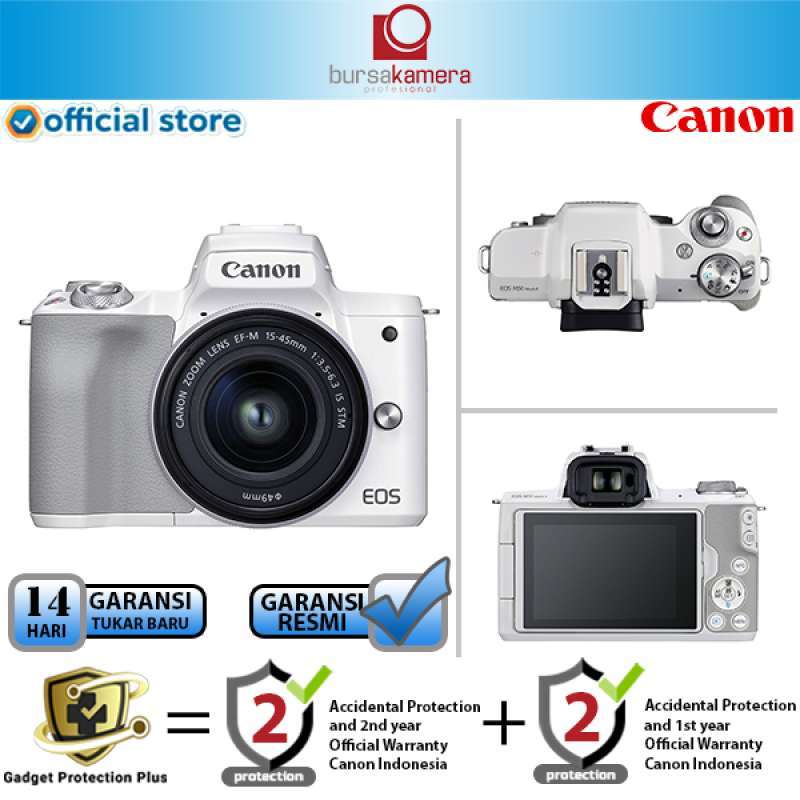 Promo BKP Canon EOS M50 Mark II kit 15-45mm Mirrorless Digital Camera - M50 II Diskon 2% di ...