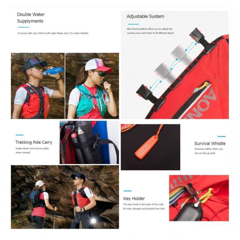 Jual Aonijie Hydration Backpack Vest C962 - 12l Trail Running - Orange ...
