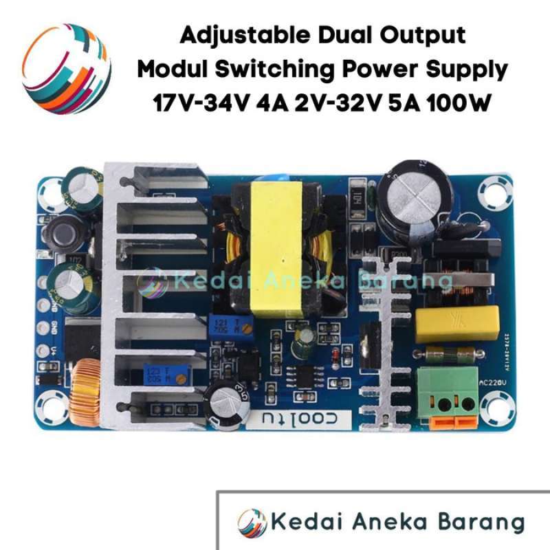 Jual Adjustable Dual Output Modul Power Supply 2V-34V 24V 100W DC ...