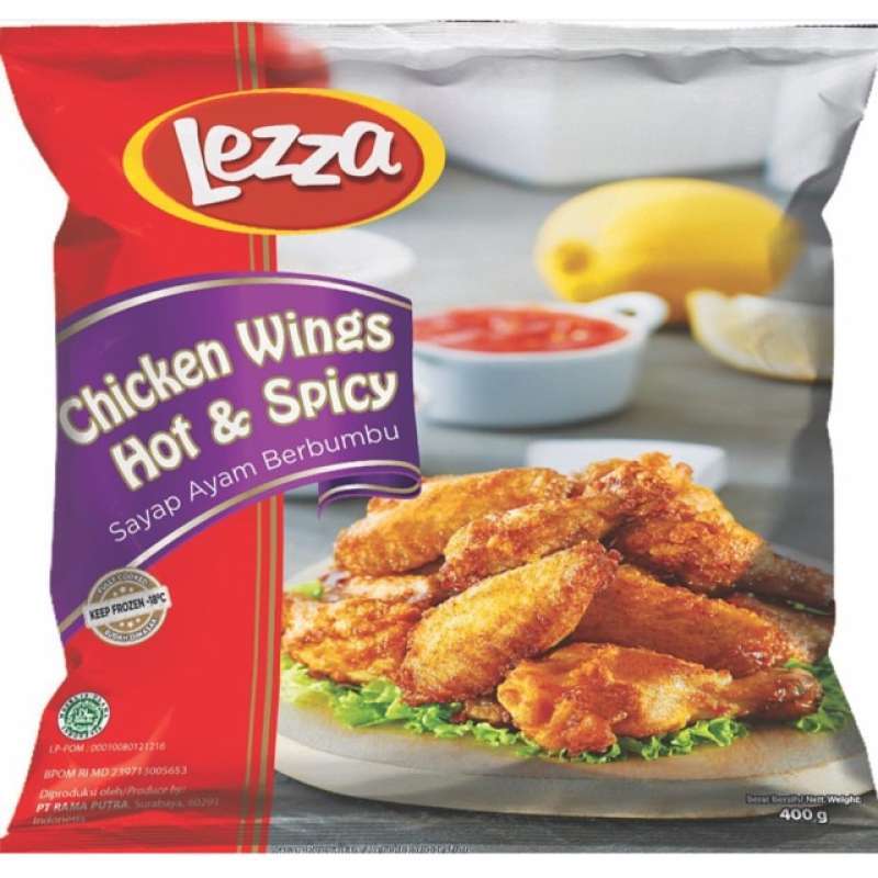 Jual LEZZA Chicken Wings Hot & Spicy 400 Gram/ Sayap Ayam Berbumbu ...