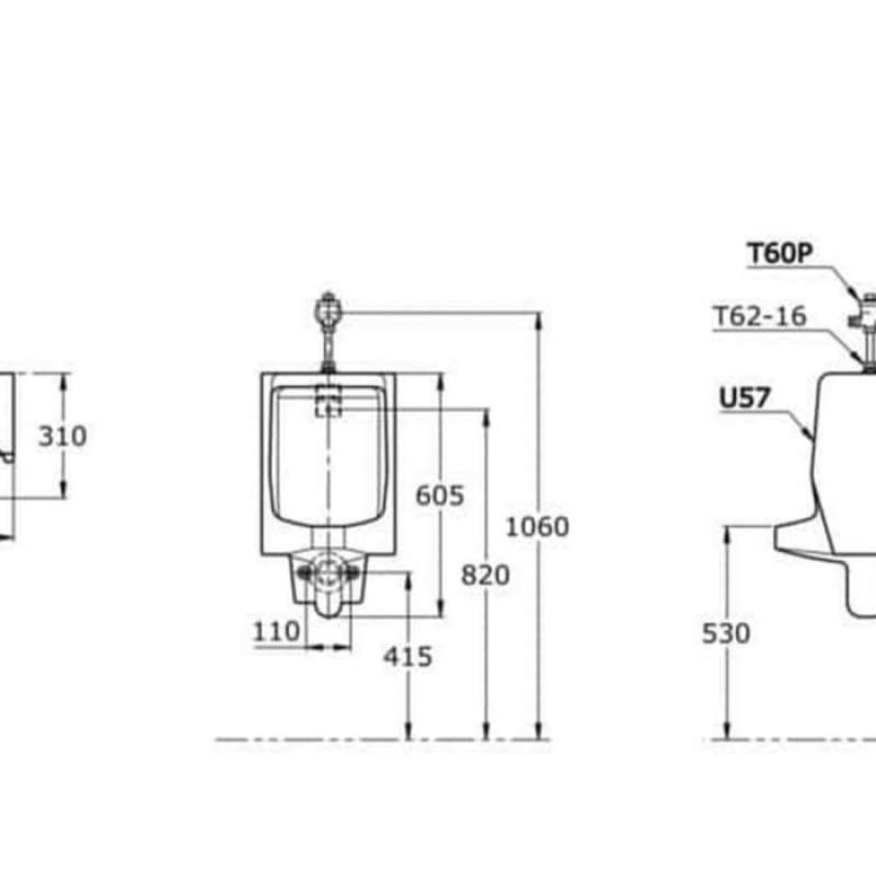 Promo Urinal Toto U 57+t 60p / Urinal Toto Komplit Push Kran Diskon 9% ...