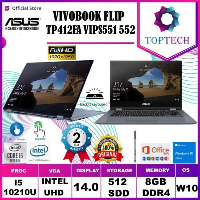 Jual Asus Vivobook TP412FA 2in1 Touch - i5 10210 8GB 512ssd W10+OFFICE ...