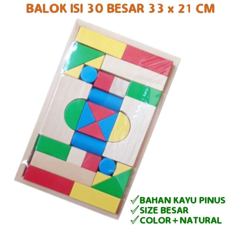Promo Mainan Balok Kayu Warna Edukasi Edukatif Anak City Block Blocks ...