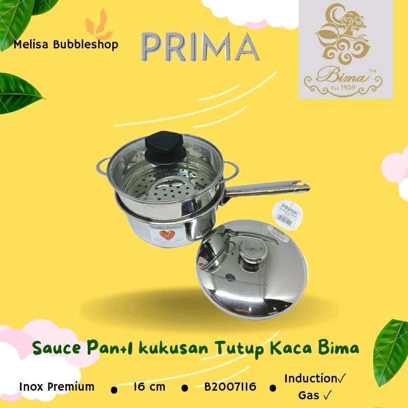 Jual Bima Prima Saucepan Steamer 16cm 2 Susun Tutup Bima Panci Baby ...