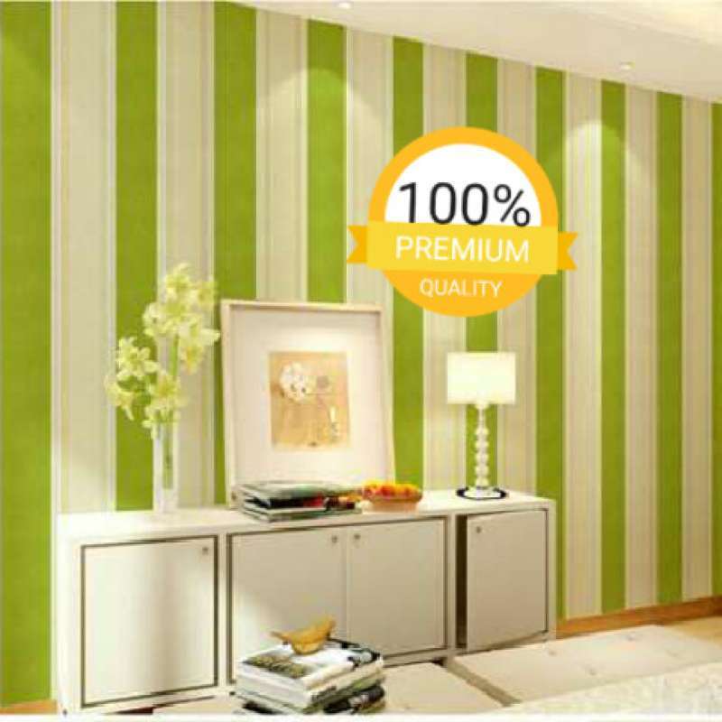 Promo Wallpaper Sticker Dinding warna hijau creame salur Diskon 51% di Seller Honey Store ...